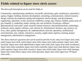 Top 10 liquor store clerk interview questions and answers | PPTX