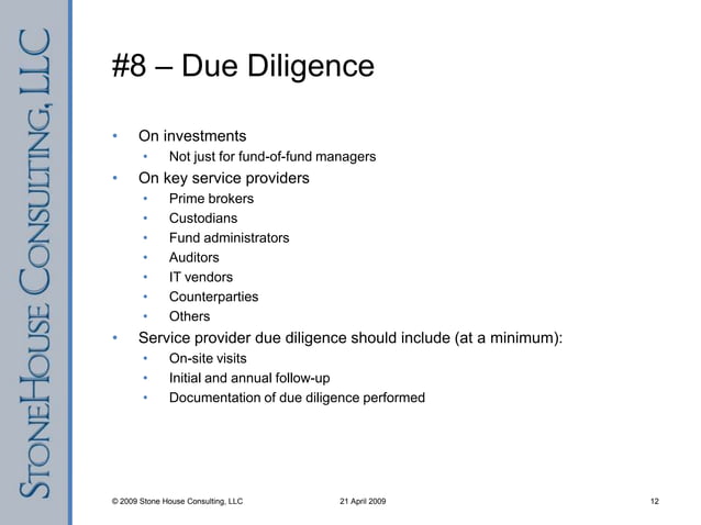 Top 10 List for Mastering Operational Due Diligence | PPTX