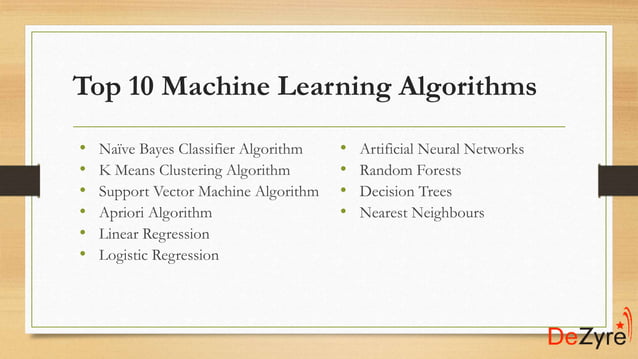 Machine Learning Algorithms | PPTX | Artificial Intelligence ...