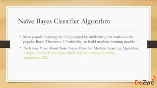 Machine Learning Algorithms | PPTX