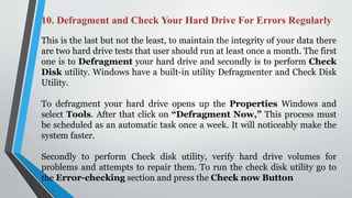 Top 10 PC Maintenance Tasks That You Need To Remember | PPTX ...