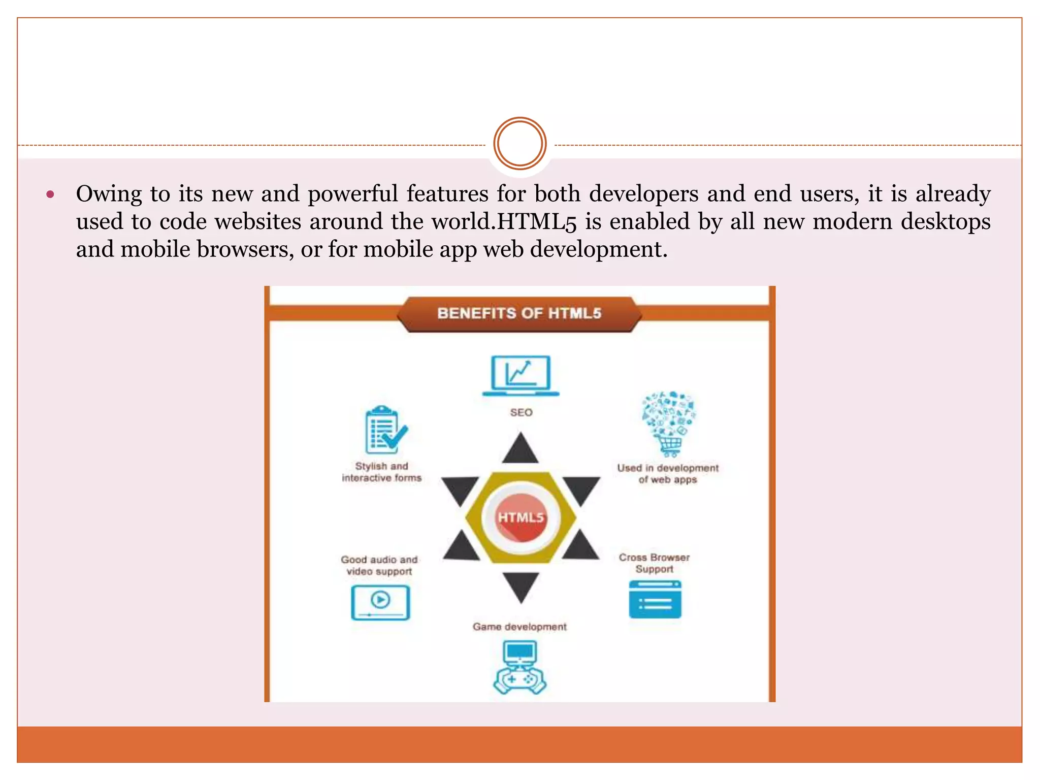 Top 10 major benefits of html 5 | PPTX | Web Design and HTML | Internet