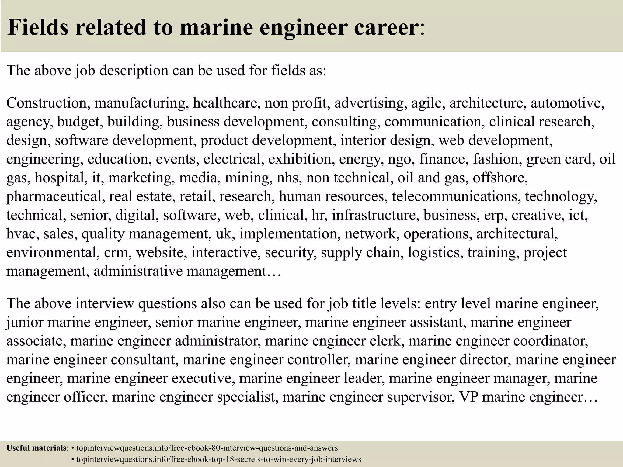 Top 10 marine engineer interview questions and answers | PPTX