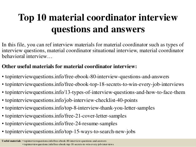 Top 10 Material Coordinator Interview Questions And Answers top-10-material-coordinator-interview-questions-and-answers