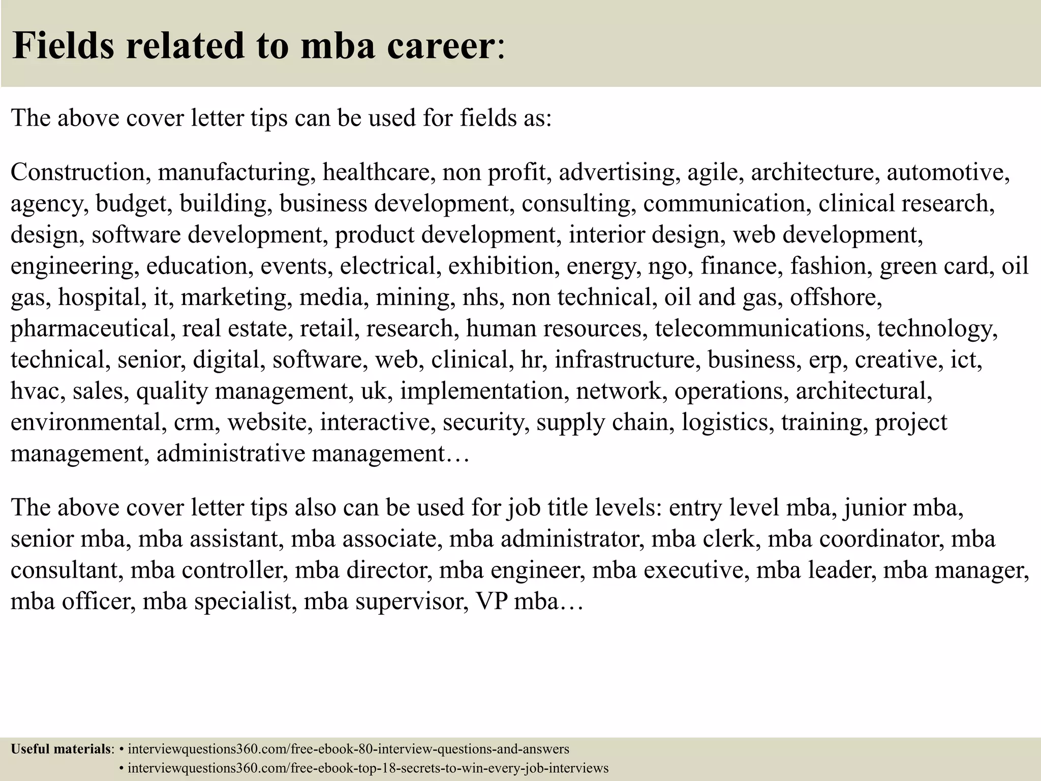 Top 10 mba cover letter tips | PPT