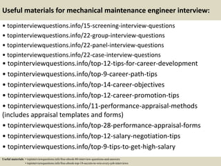 Top 10 mechanical maintenance engineer interview questions and answers ...