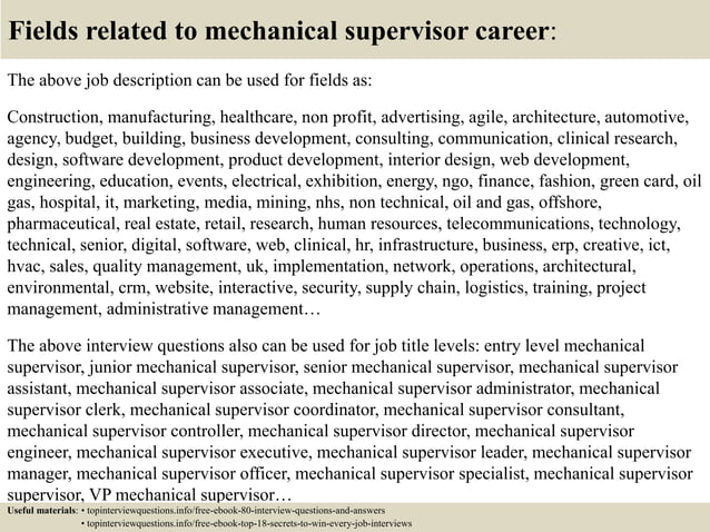 Top 10 mechanical Supervisor Interview Questions And Answers top-10-mechanical-supervisor-interview-questions-and-answers