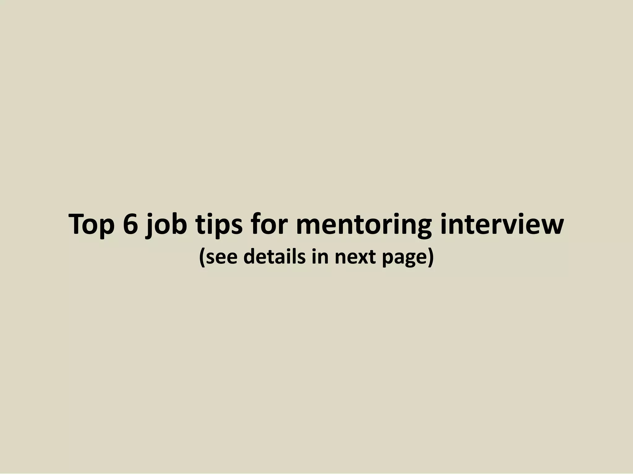 Top 10 mentoring interview questions with answers | PPT