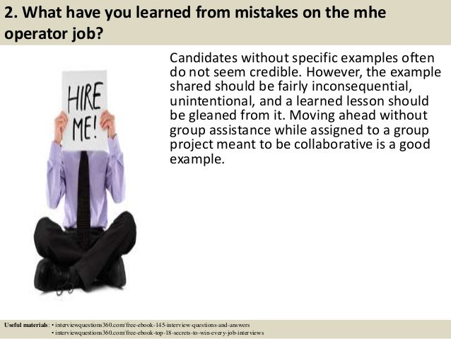 Top 10 mhe operator interview questions and answers