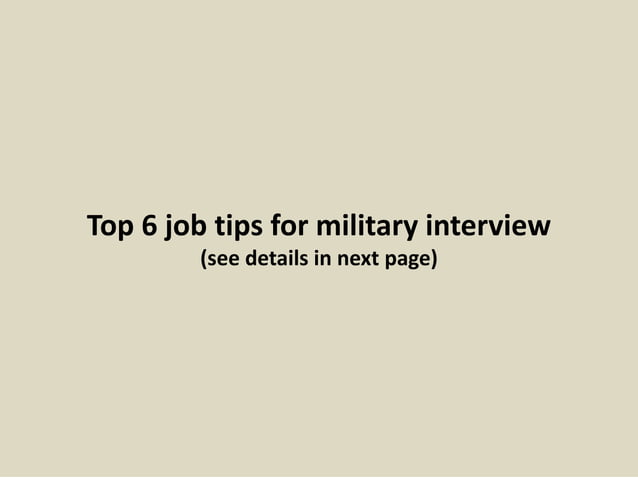 Top 10 military interview questions with answers | PPTX