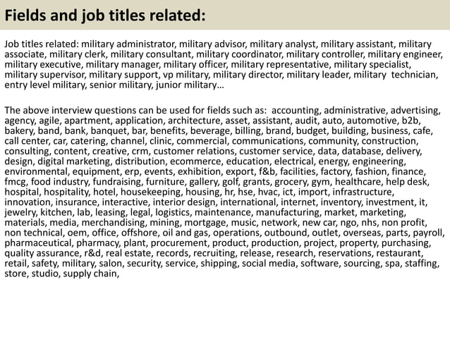 Top 10 military interview questions with answers | PPTX