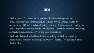 Top 10 multinational companies in india | PPTX