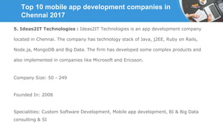 Top 10 mobile app development companies in chennai 2017 | PPT