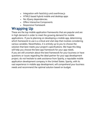 Top 10 Mobile App Development Frameworks in 2022.pdf | Programming Languages | Computing