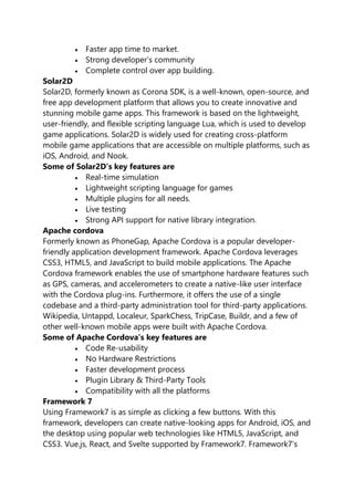 Top 10 Mobile App Development Frameworks in 2022.pdf | Programming Languages | Computing