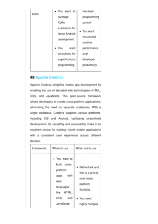 Top 10 Mobile App Development Frameworks in 2023 | PDF