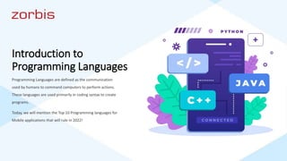 Top 10 mobile app development programming languages in 2022 | PPTX ...