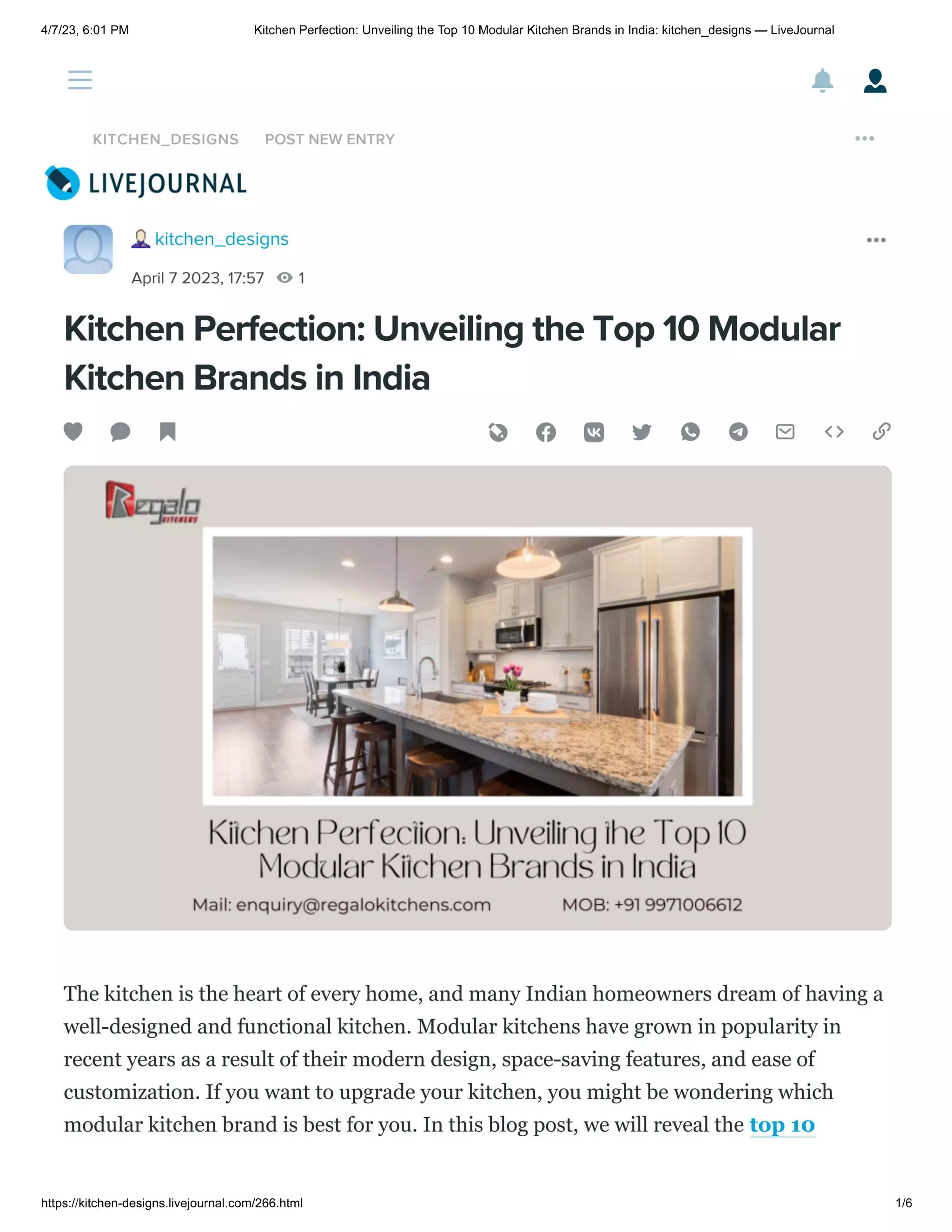 Top 10 modular kitchen brand in India.pdf | Cooking | Food & Drink