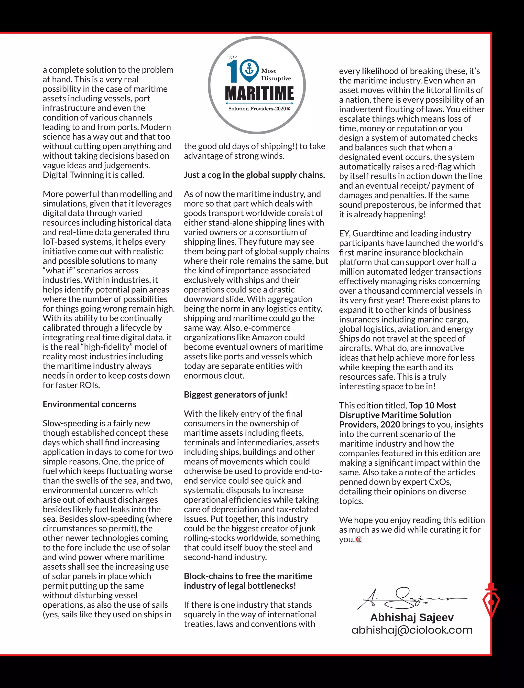 Top 10 most disruptive maritime solution providers 2020 | PDF