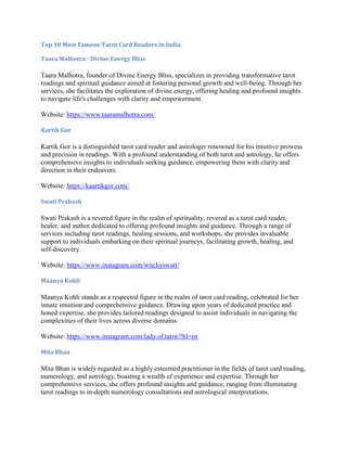Top 10 Most Famous Tarot Card Readers in India.pdf