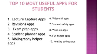 Top 10 Most Helpful Apps For Students | PPT