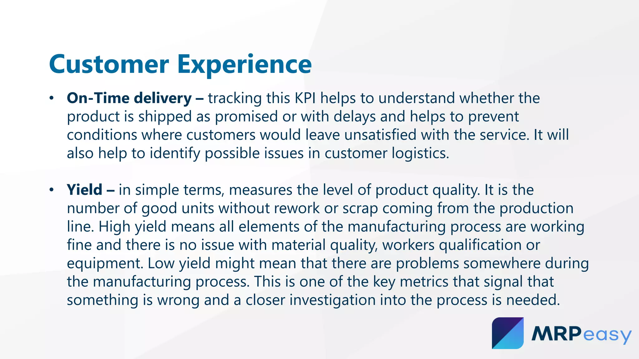 Top 10 most important manufacturing performance indicators in 2019 | PDF