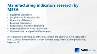 Top 10 most important manufacturing performance indicators in 2019 | PDF