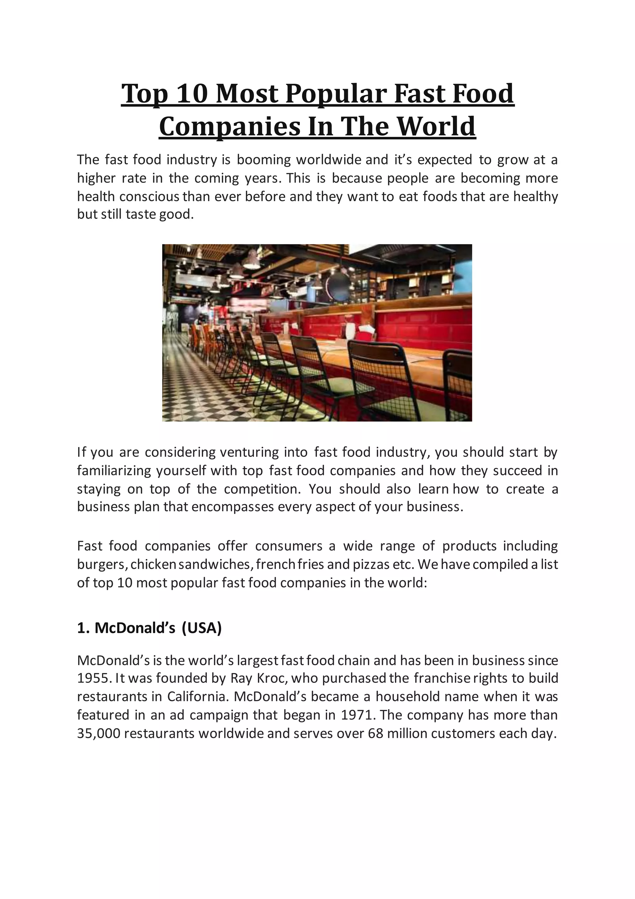 Top 10 Most Popular Fast Food Companies In The World.docx