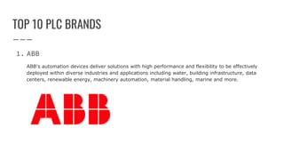 Top 10 most popular plc brands (1) | PPTX