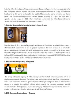 Top 10 most powerful intelligence agencies in the world 2018 | PDF