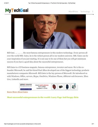 Top 10 most successful entrepreneurs in the world | PDF
