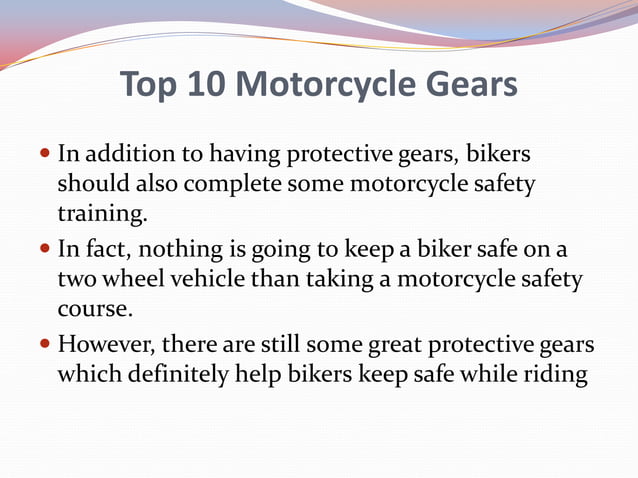 Top 10 Motorcycle Gears | PPTX