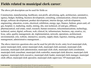 Top 10 municipal clerk interview questions and answers | PPTX