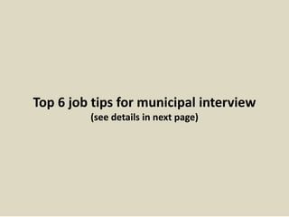 Top 10 municipal interview questions with answers | PPTX