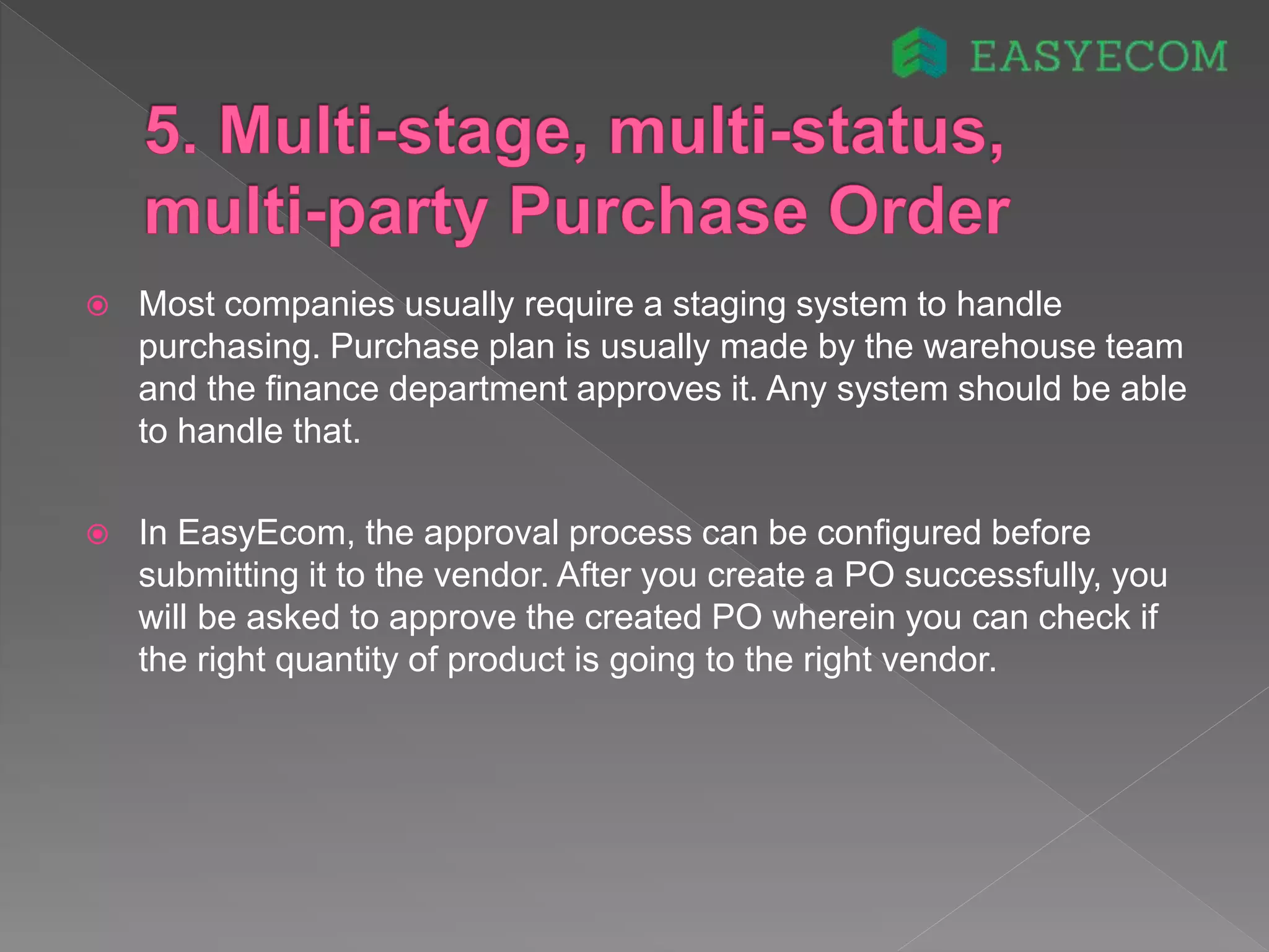Top 10 must have features with a purchase order management system | PPT