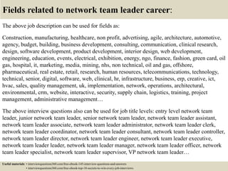 Top 10 network team leader interview questions and answers | PPTX