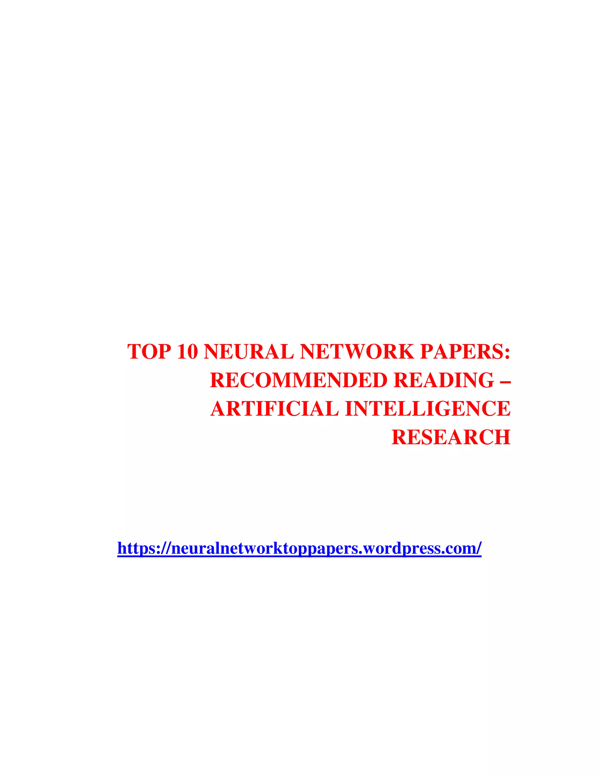 Top 10 neural_network_papers_pdf | PDF