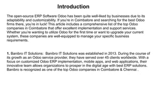 Top 10 Odoo Companies In Coimbatore Banibro | PDF