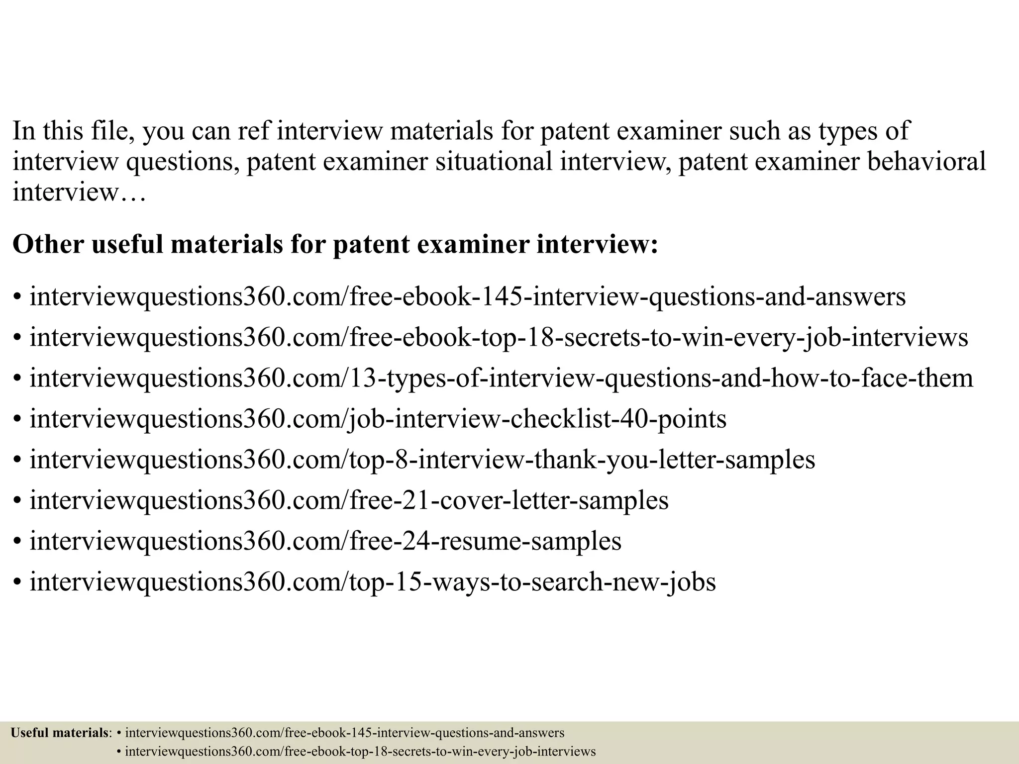 Top 10 patent examiner interview questions and answers | PPTX