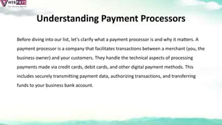 Top 10 Payment Processors For Small Businesses | PPT | Free download