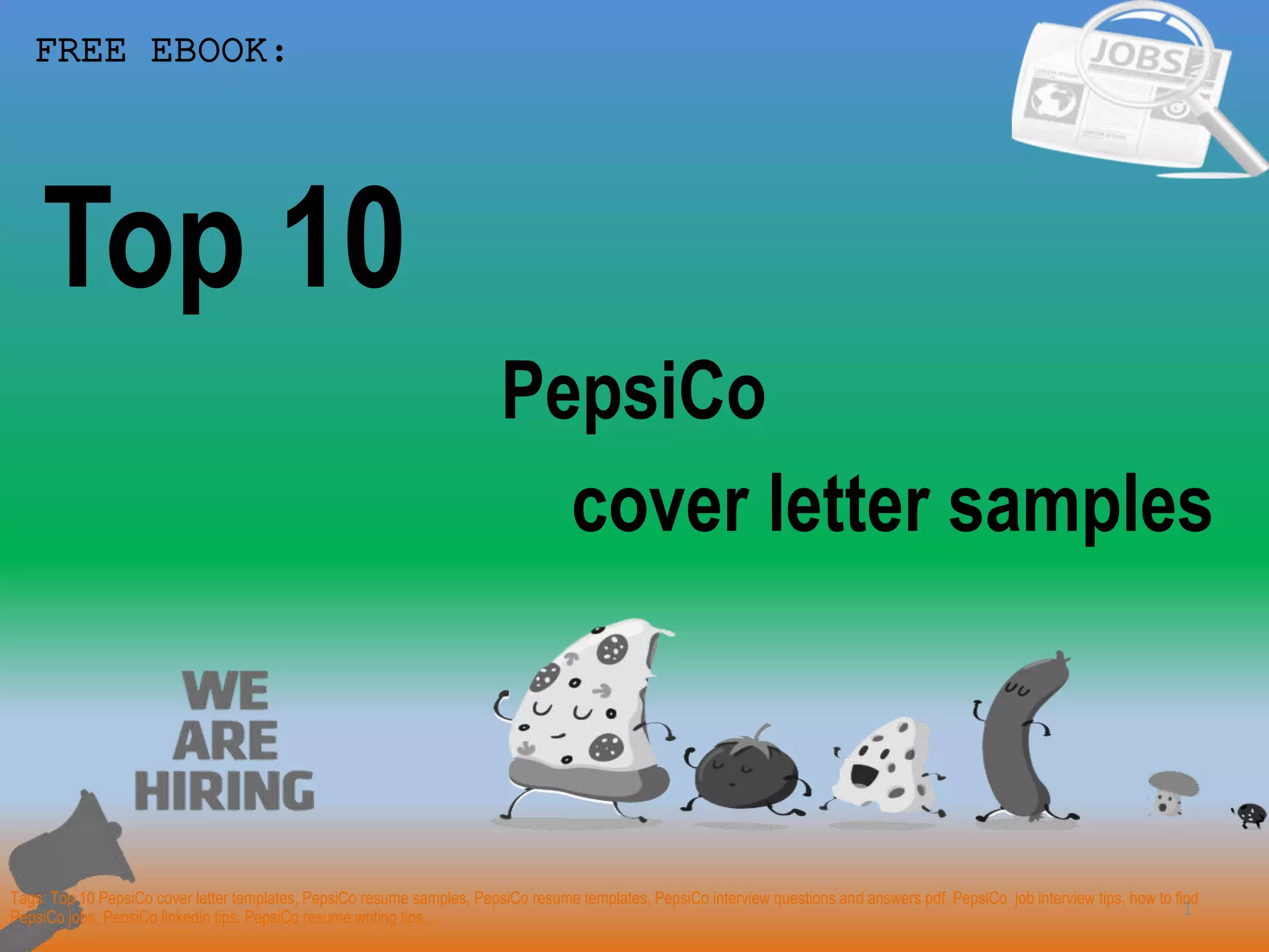 Top 10 pepsi co cover letter samples | PPTX