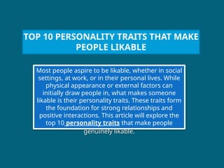 Top 10 Personality Traits that Make People Likable.pptx
