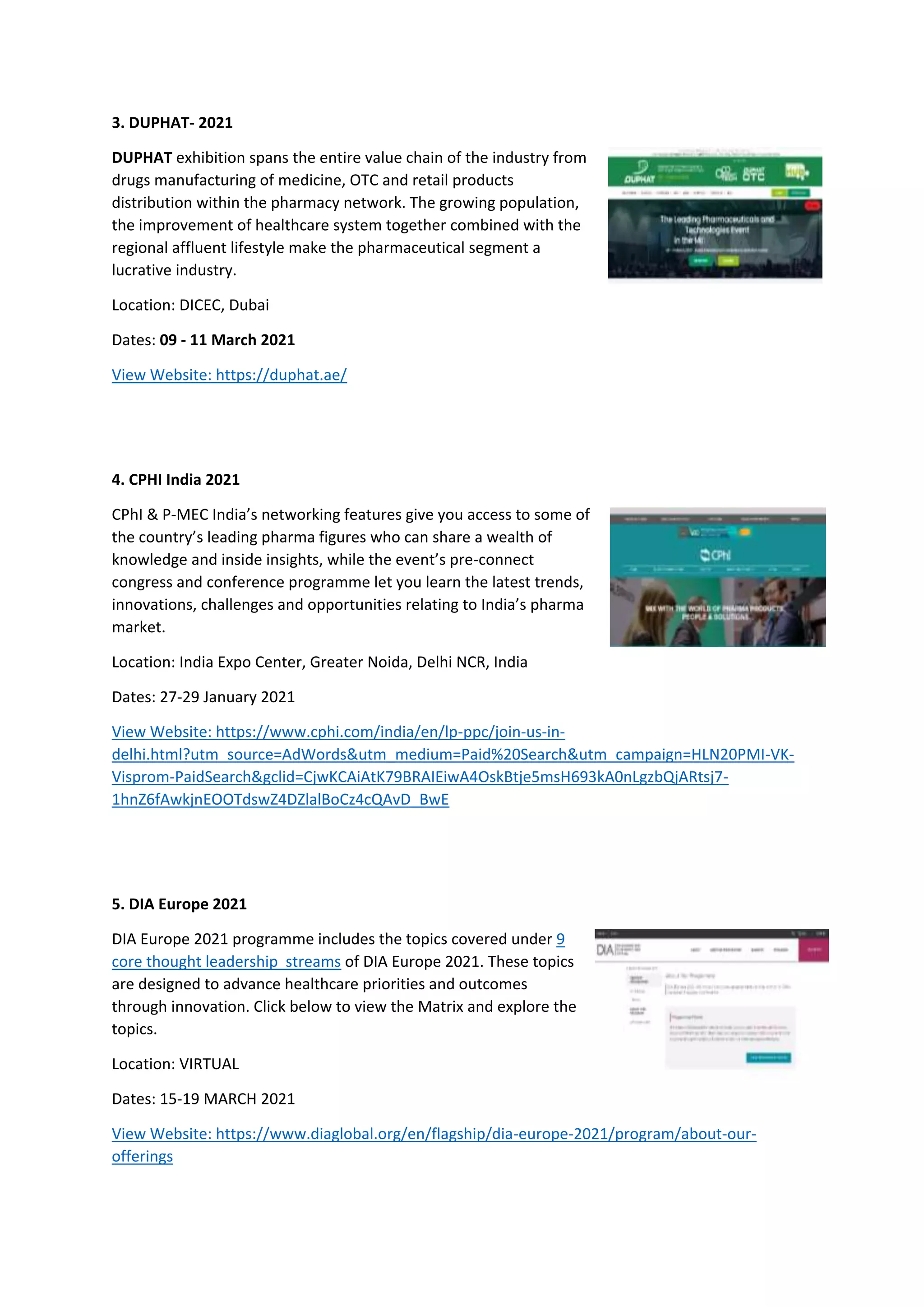 Top 10 pharmaceutical conferences in 2021 | PDF