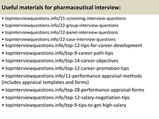 Top 10 pharmaceutical interview questions and answers | PPTX
