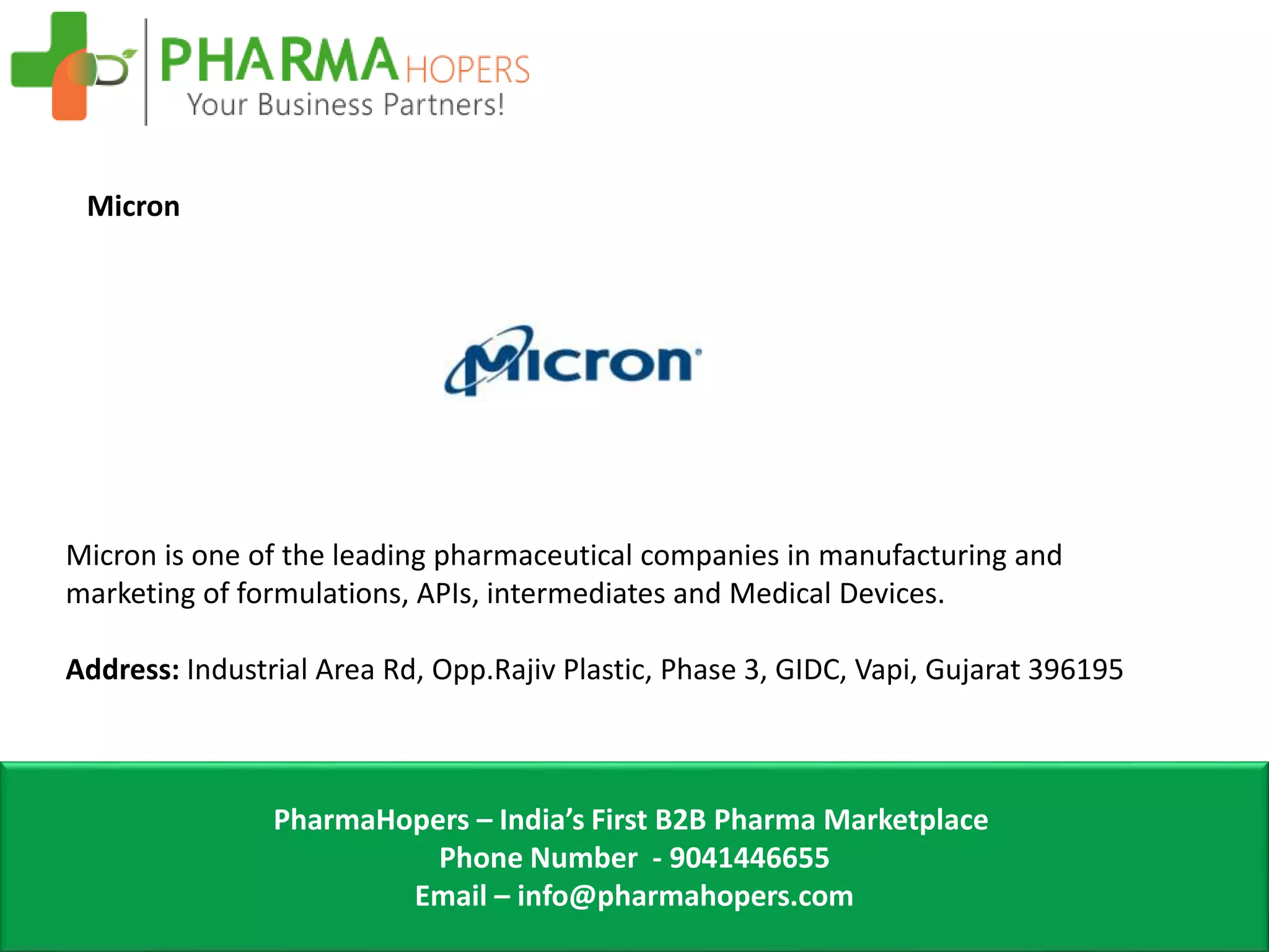 Top 10 Pharma Companies in Vapi | PPT