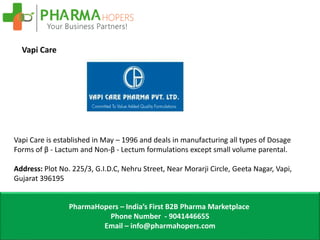 Top 10 Pharma Companies in Vapi | PPT