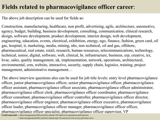 Top 10 pharmacovigilance officer interview questions and answers | PPT