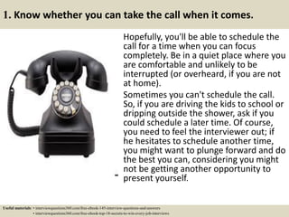 Top 10 phone interview questions and answers | PPT