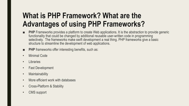Top 10 php frameworks in 2021 | PPT