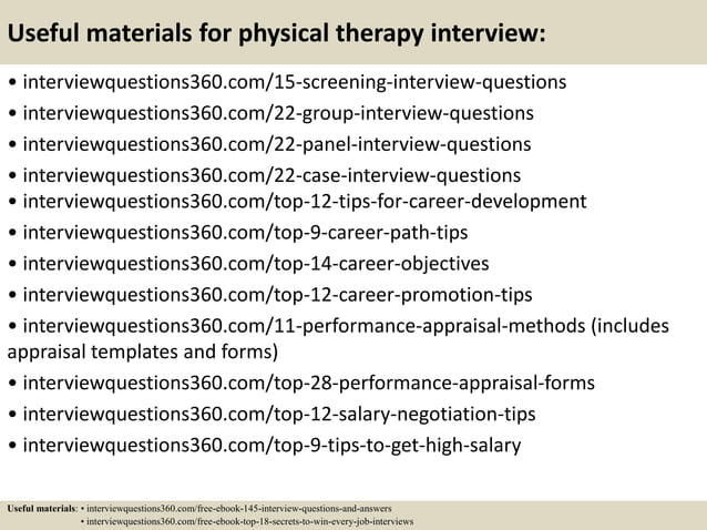 Top 10 physical therapy interview questions and answers | PPT